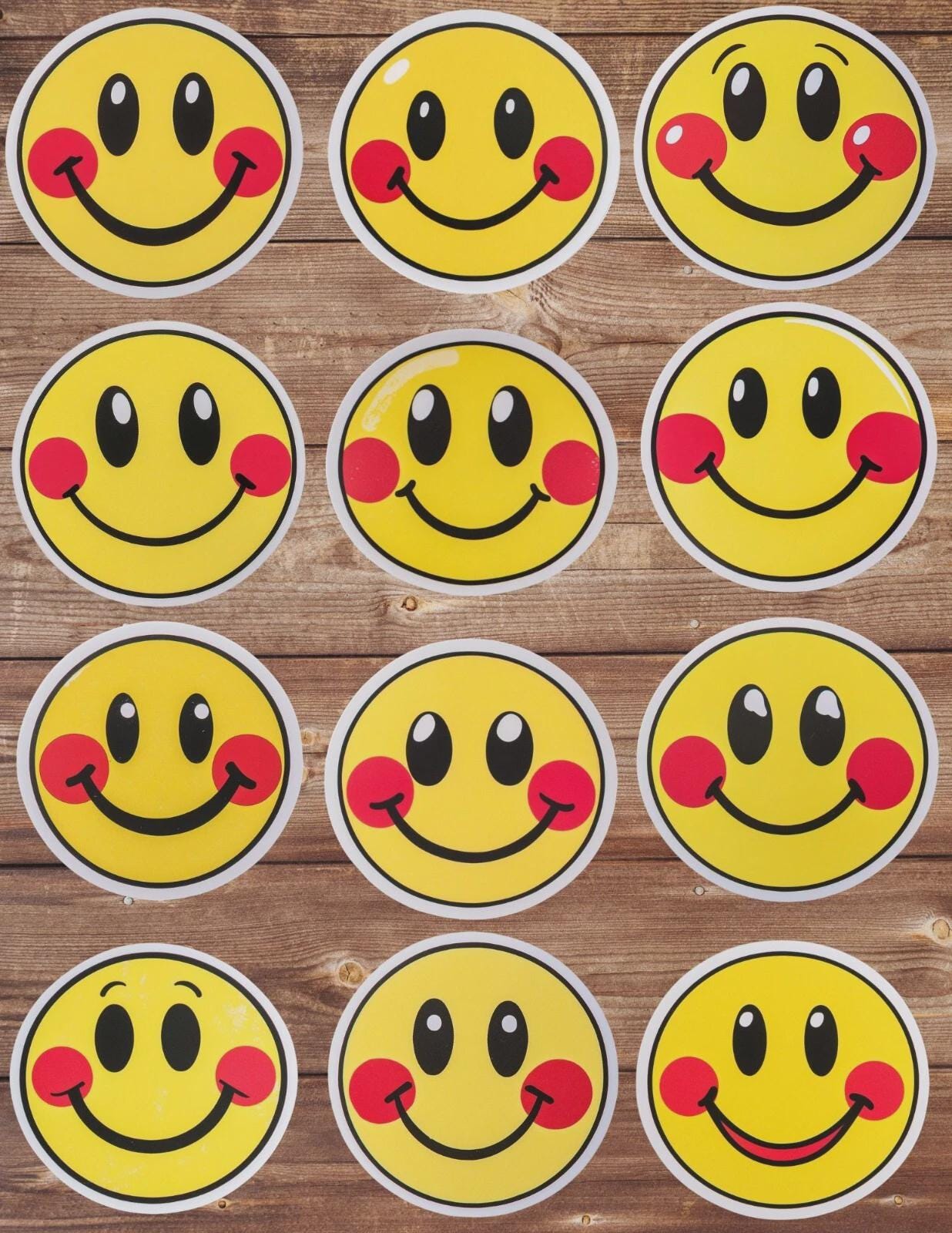 Blushing Smiley Face Vinyl Die Cut Sticker Set | Funny Sticker | Laptop ...