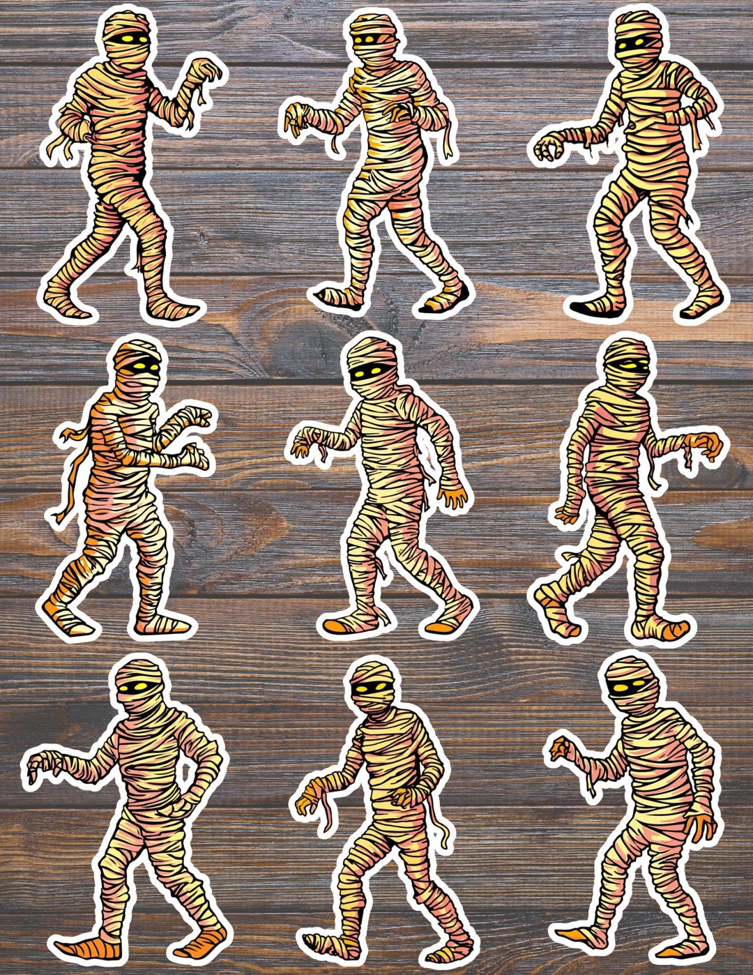 Full Body Mummy Vinyl Die Cut Sticker Set Sticker Laptop Sticker Water ...