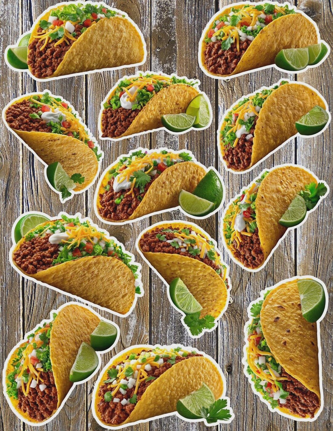 Tasty Taco Sticker Set | Funny Sticker | Laptop Sticker | Water Bottle ...