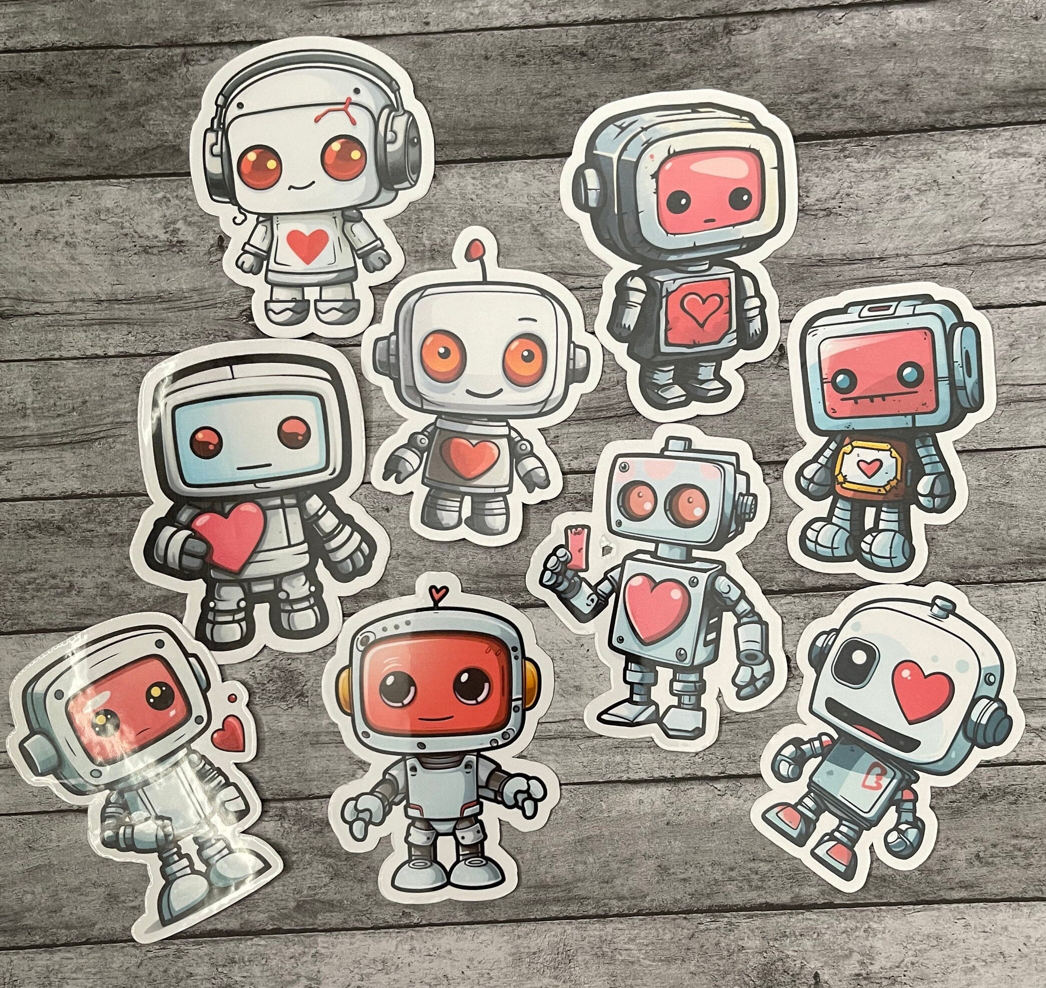 Cute Robot Sticker Set Funny Sticker Laptop Sticker Water Bottle ...