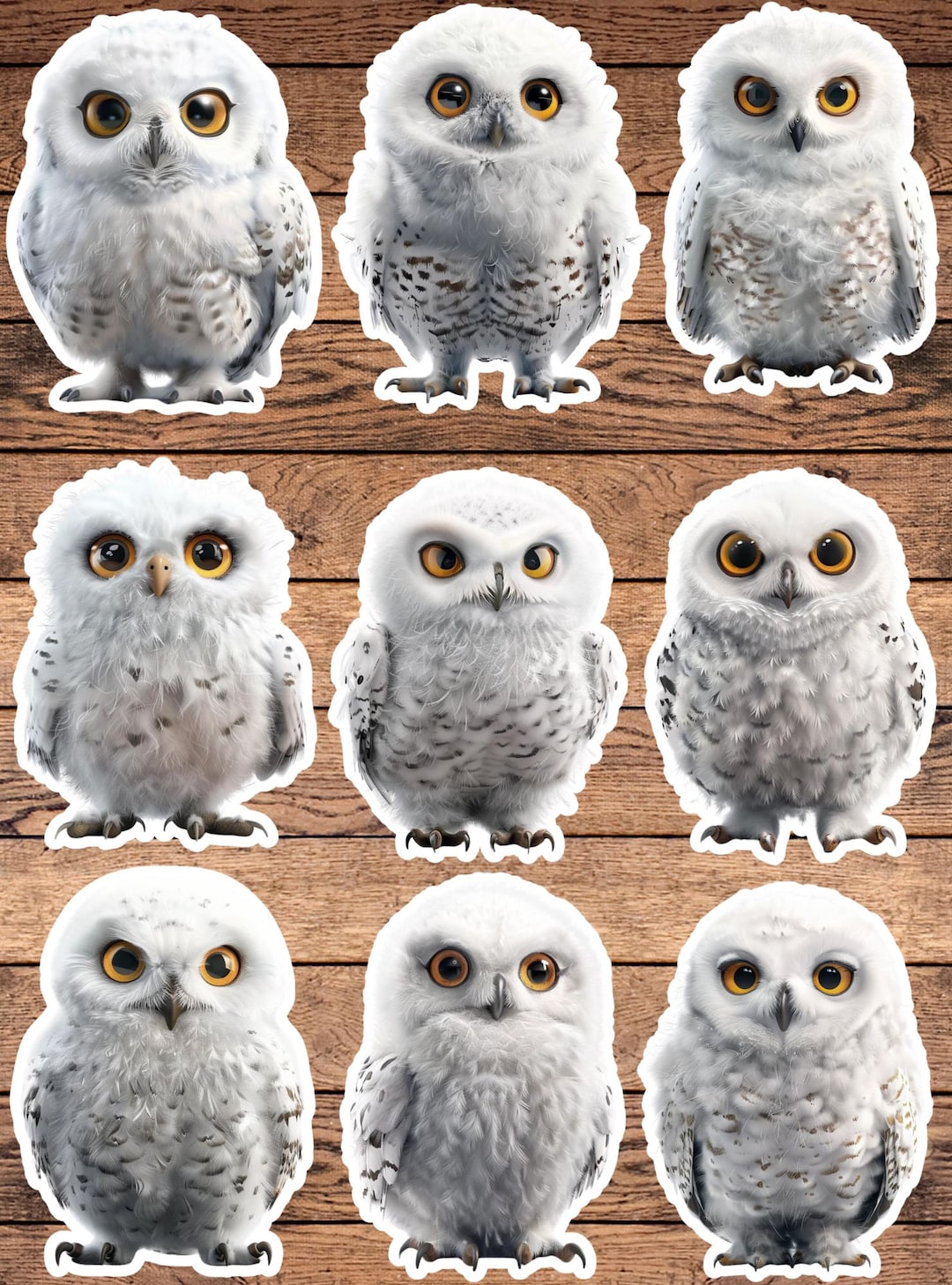 Baby Snowy Owl Die Cut Sticker Set | Funny Sticker | Laptop Sticker ...