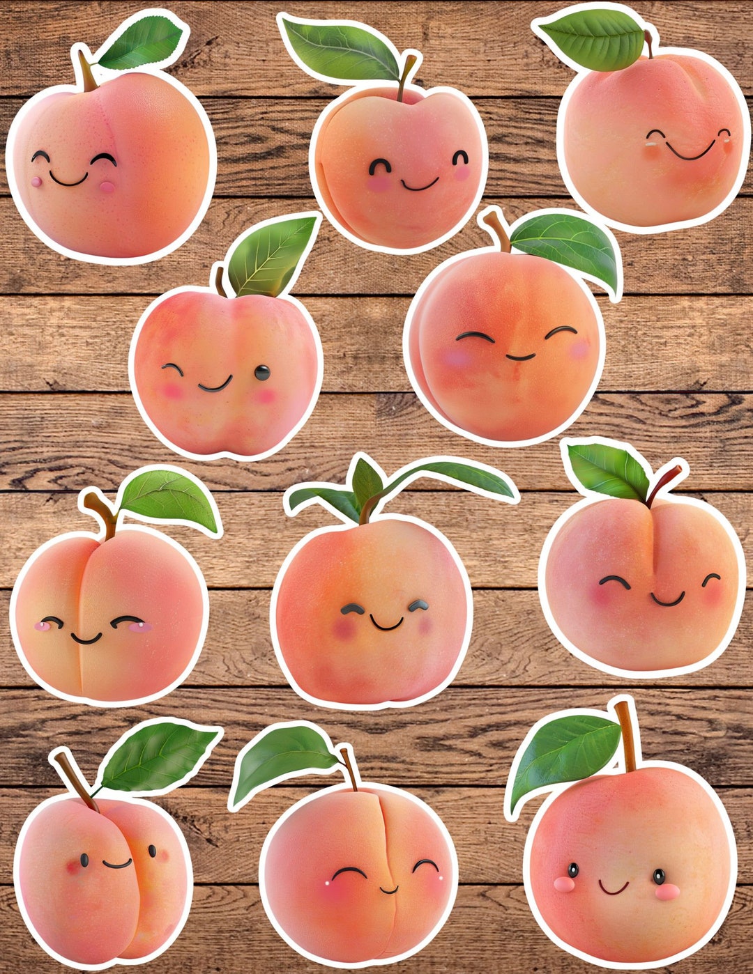 Kawaii Peach Die Cut Sticker Set | Funny Sticker | Laptop Sticker ...