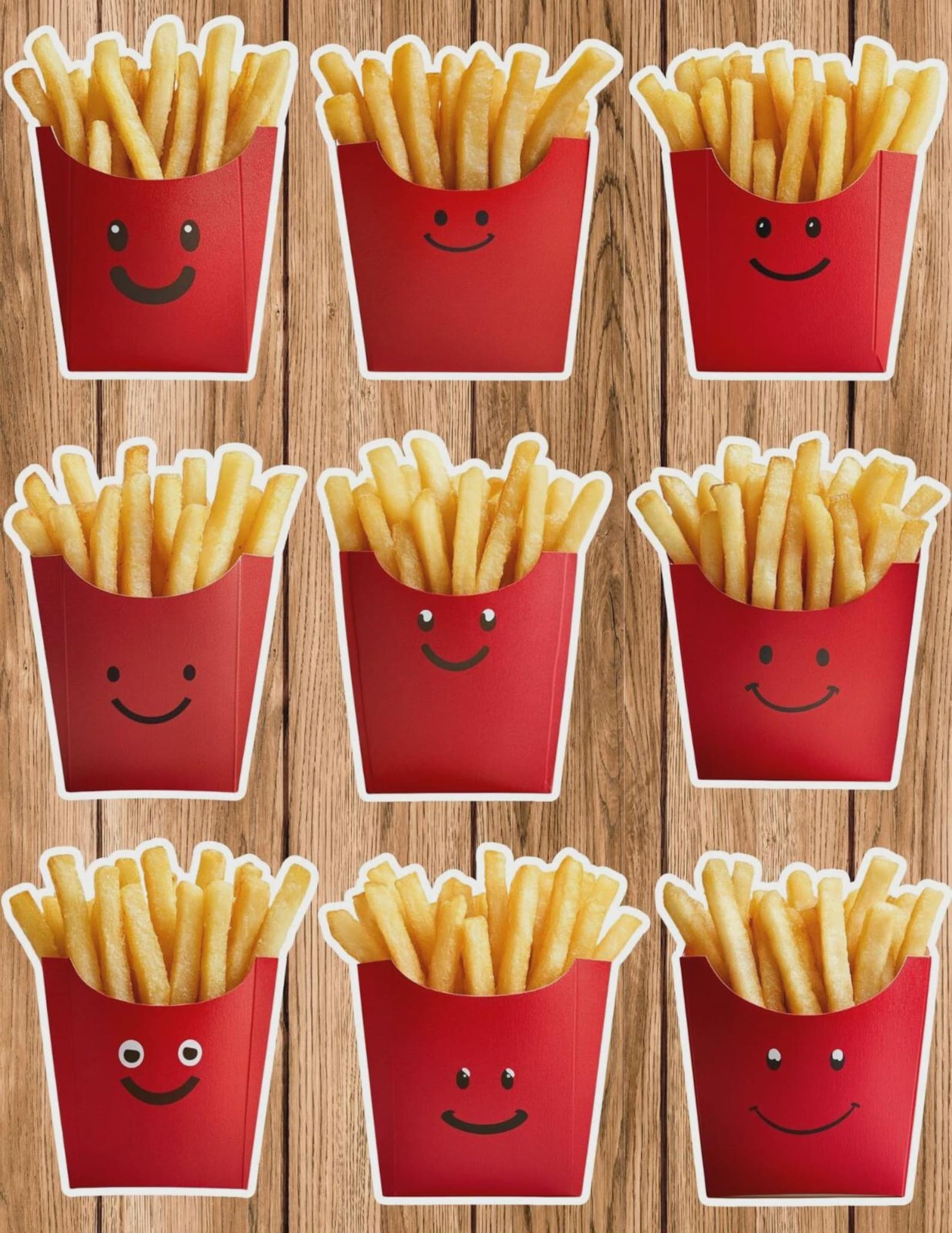 French Fries Vinyl Die Sticker Set | Funny Sticker | Laptop Sticker ...