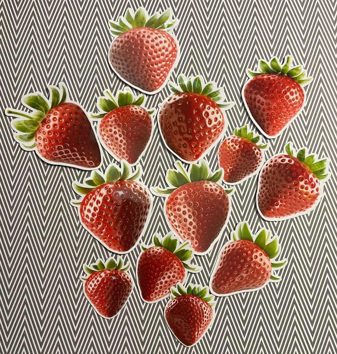 Juicy Strawberry Die Cut Vinyl Sticker Set – for Notebook, Laptop ...
