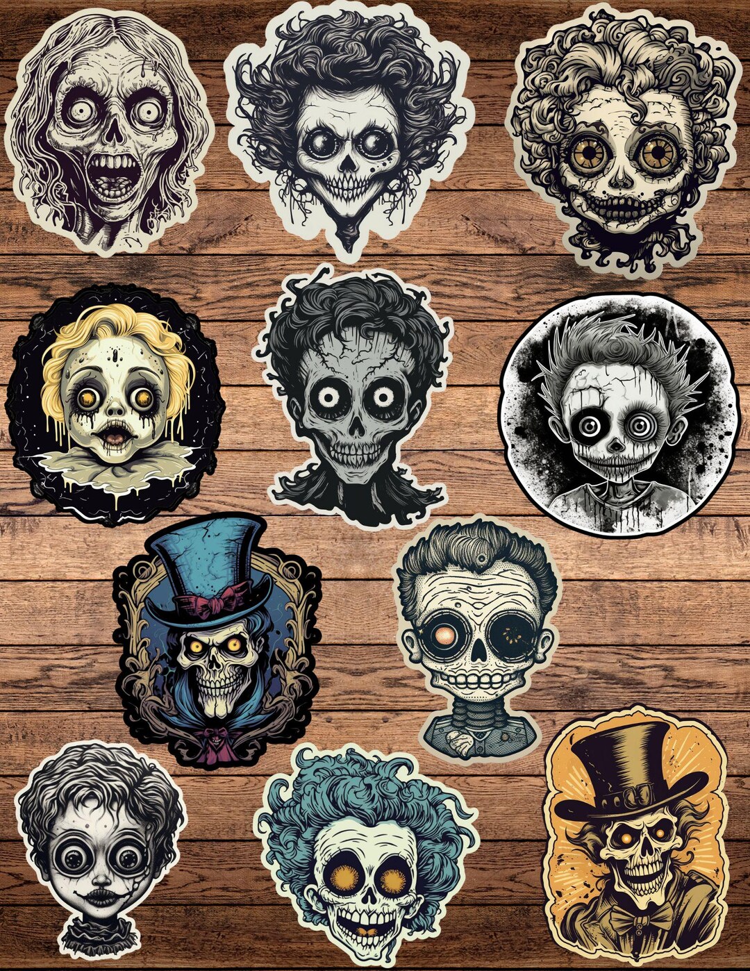 Creepy Face Sticker Set | Funny Sticker | Laptop Sticker | Water Bottle ...