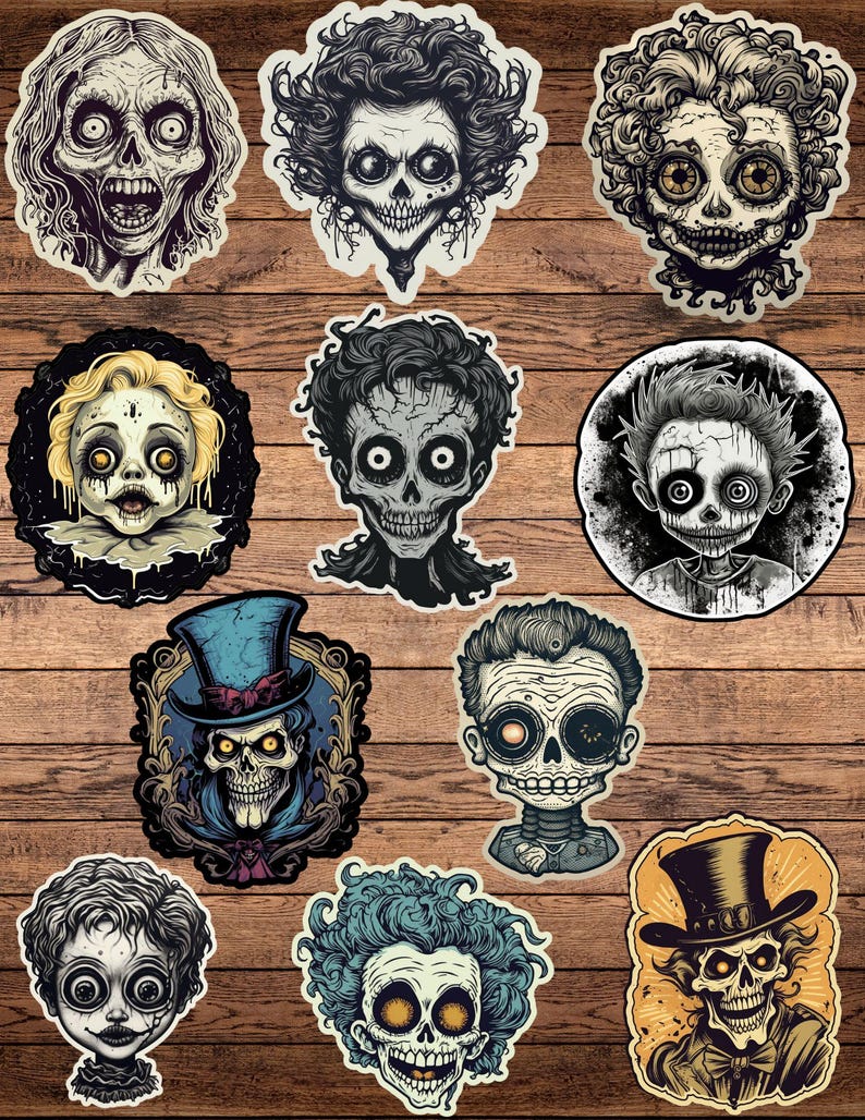 Creepy Face Sticker Set | Funny Sticker | Laptop Sticker | Water Bottle ...