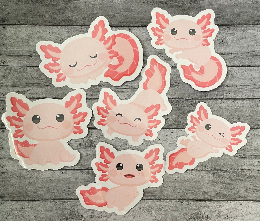 Cute Axolotl Sticker Set | Funny Sticker | Laptop Sticker | Water ...