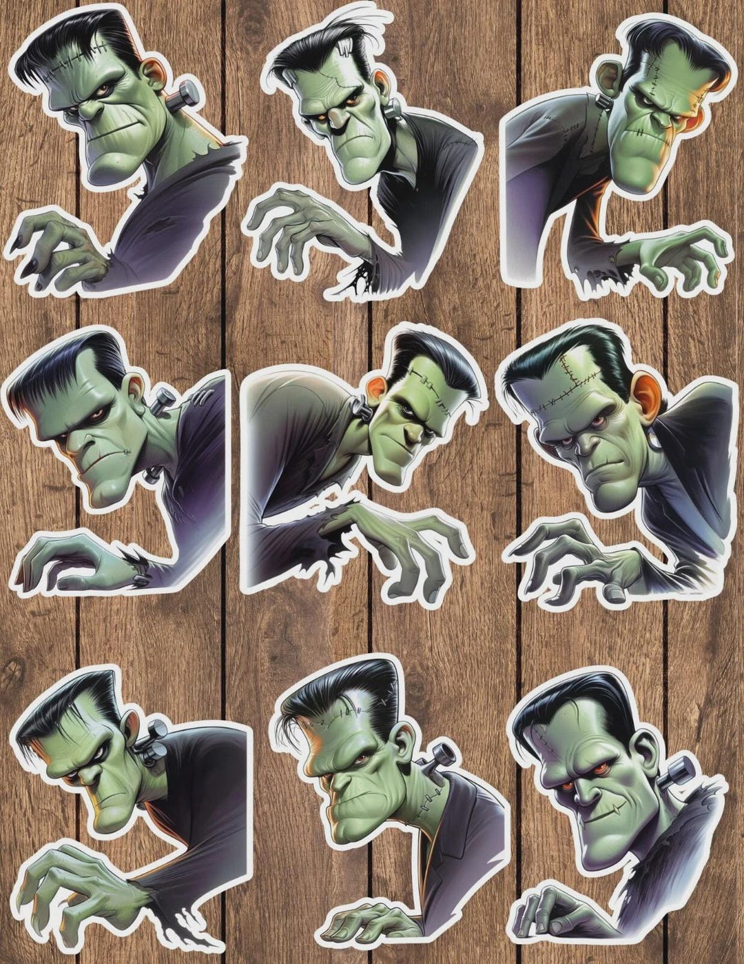 Lurking Frankenstein Die Cut Vinyl Sticker Set – for Scrapbooking ...