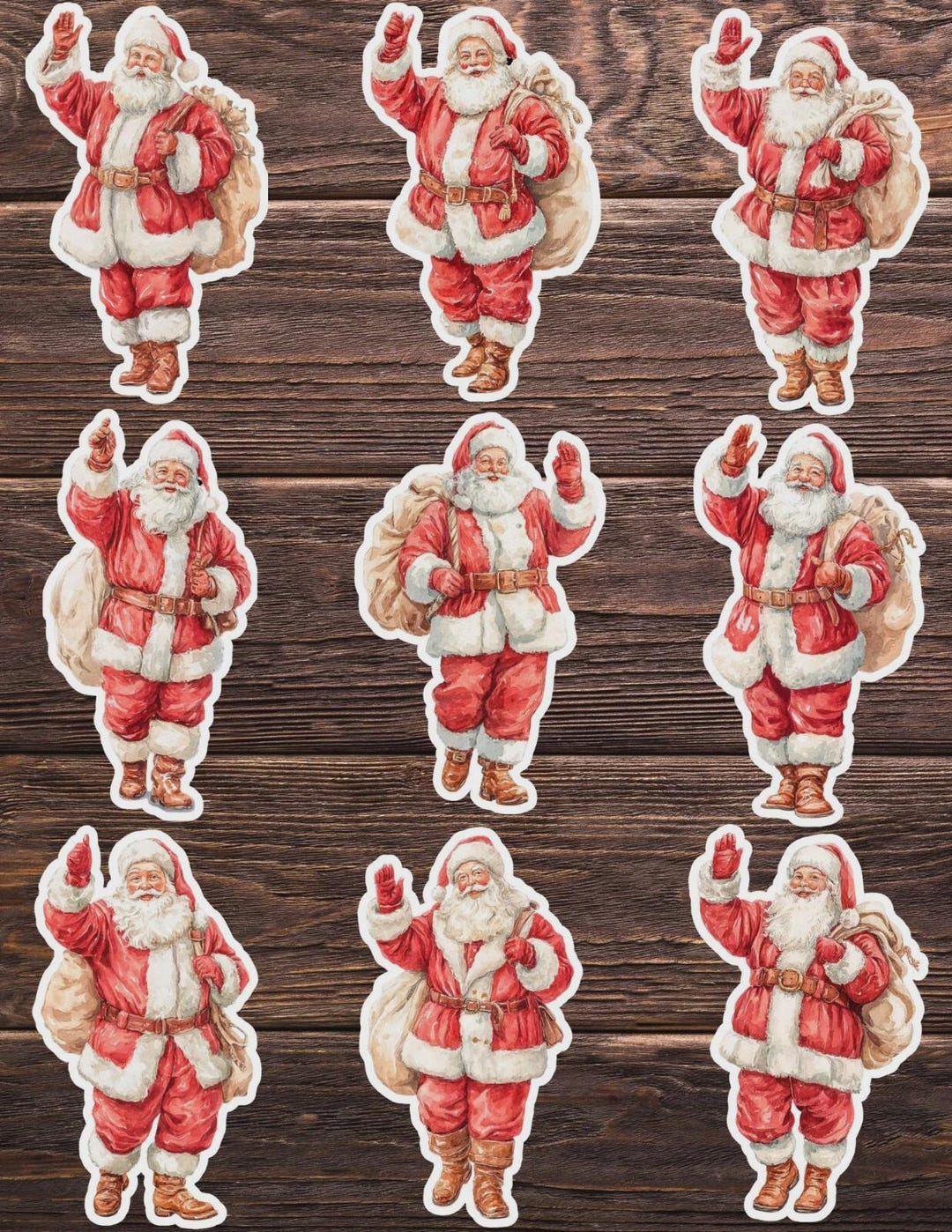 Waving Santa Vinyl Die Cut Stickers Set | Funny Sticker | Laptop ...