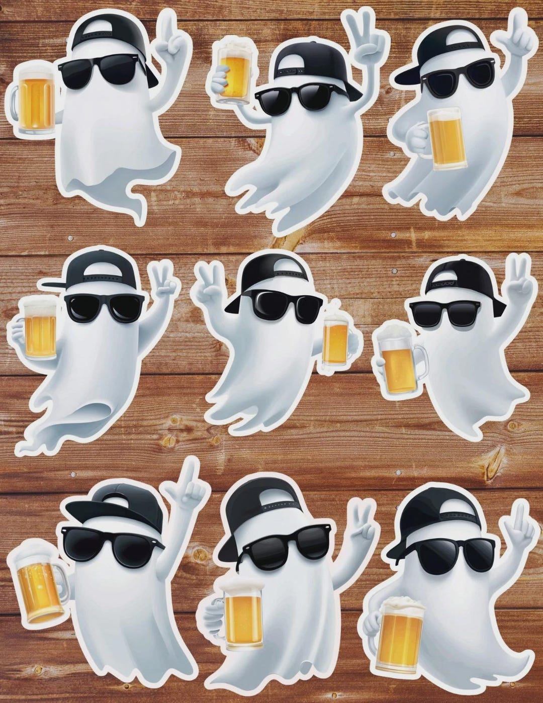 Party Ghost Die Cut Vinyl Sticker Set – for Notebook, Laptop, Water ...