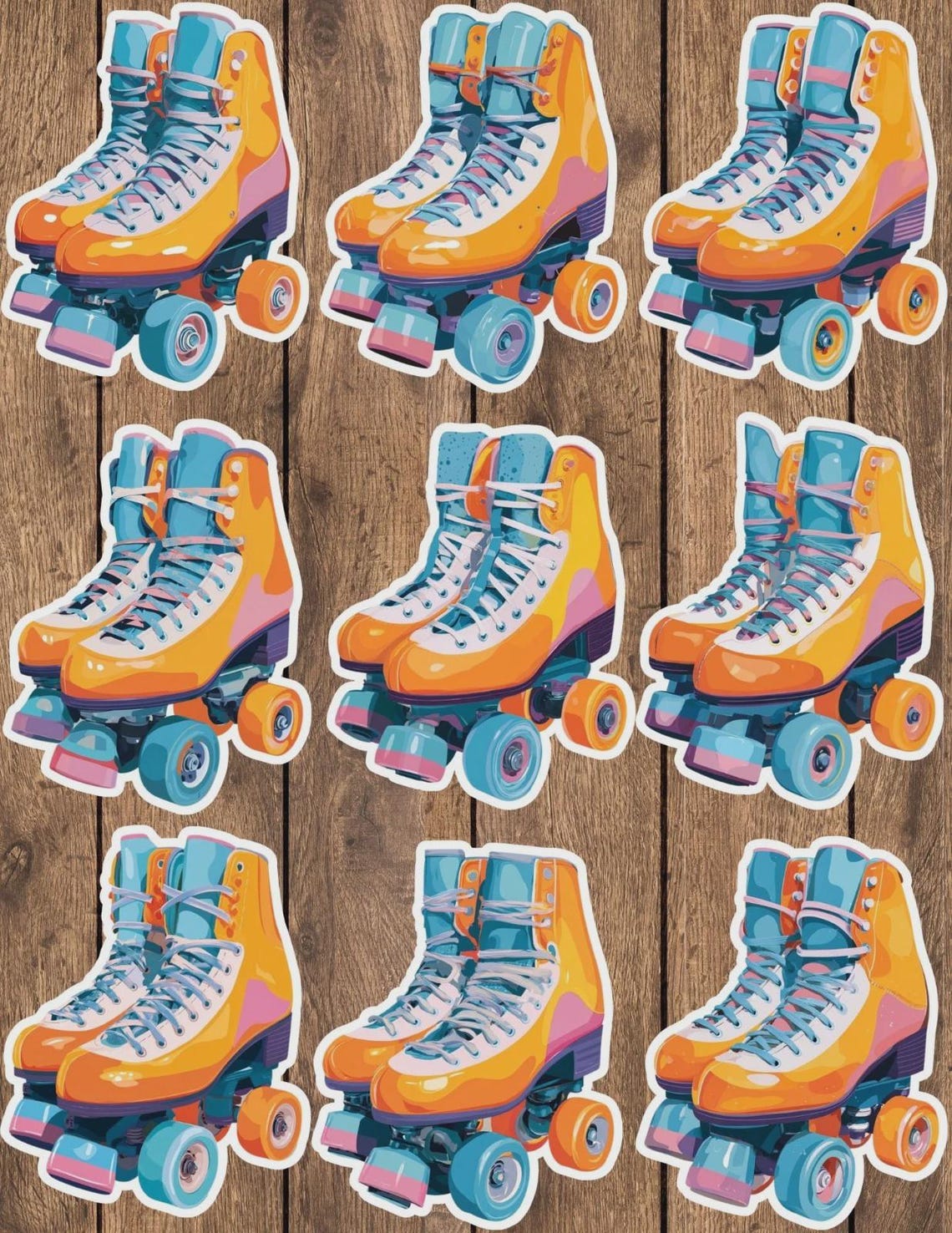 Roller Skate Vinyl Die Cut Sticker Set | Funny Sticker | Laptop Sticker ...