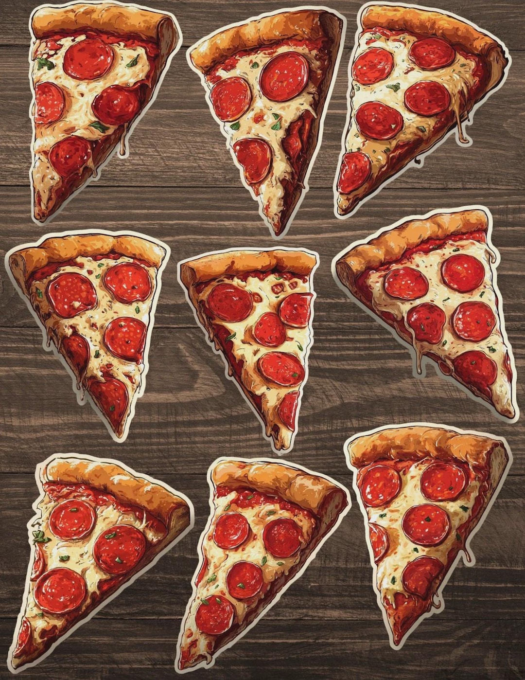 Pizza Slice Vinyl Die Cut Sticker Set Funny Sticker Laptop Sticker ...