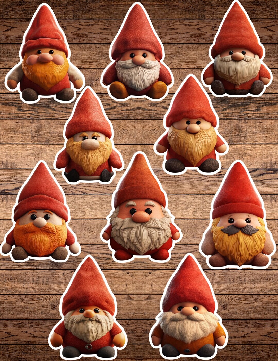 Red Garden Gnome Sticker Set | Funny Sticker | Laptop Sticker | Water ...