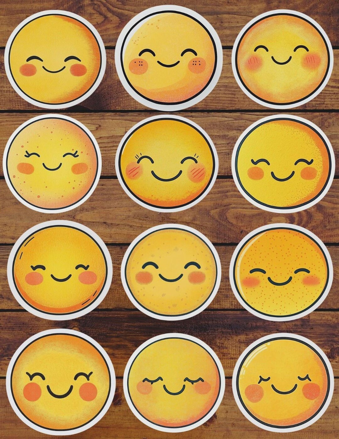 Blushing Smiley Vinyl Die Cut Sticker Set | Funny Sticker | Laptop ...