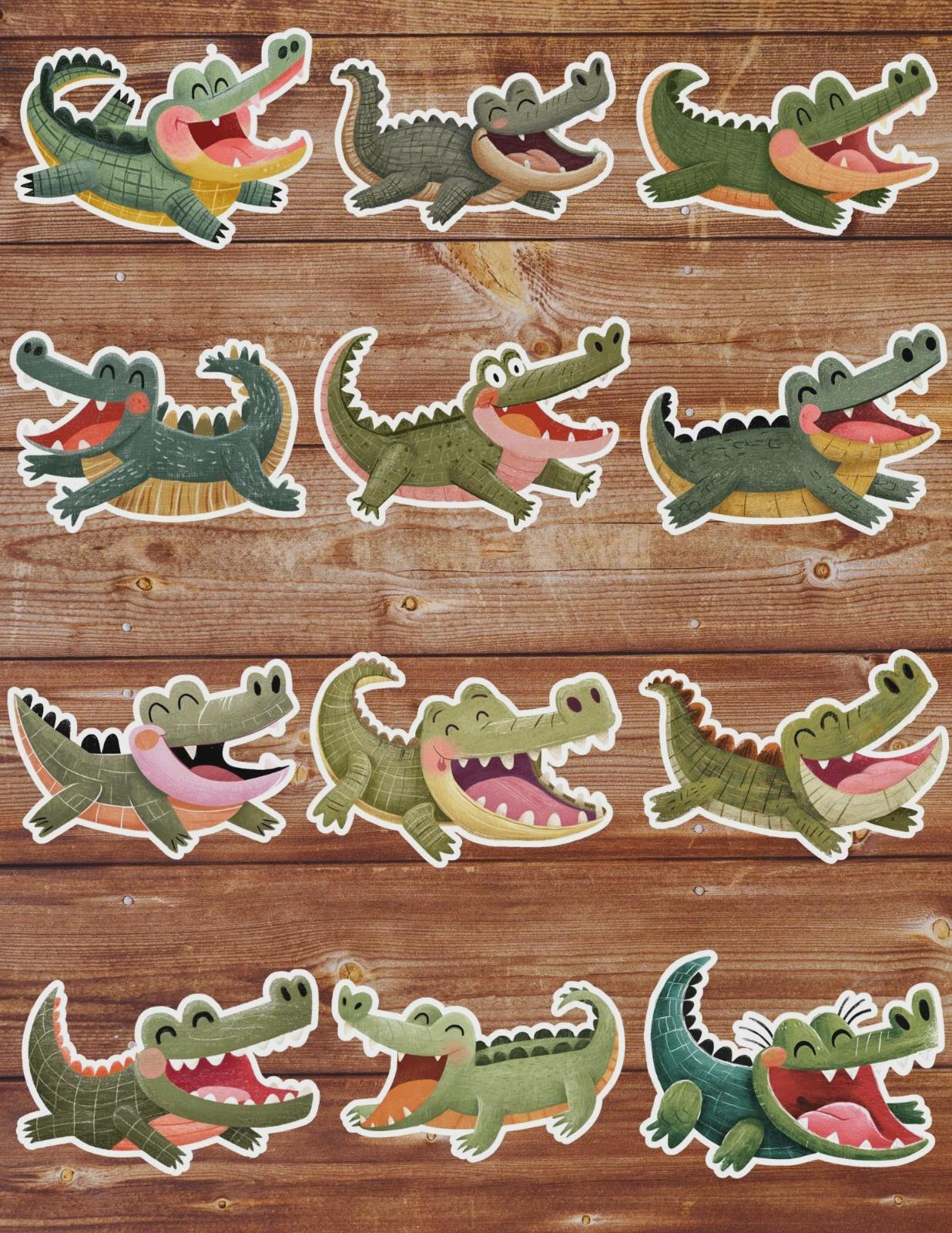 Happy Gator Vinyl Die Cut Sticker Set | Funny Sticker | Laptop Sticker ...