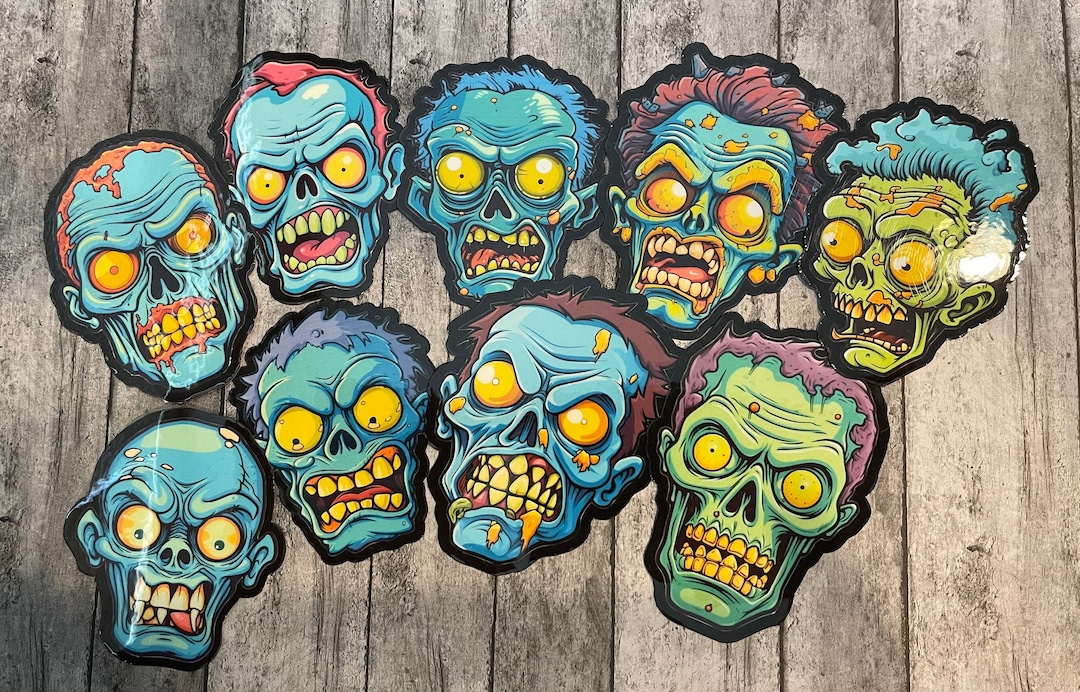 Colorful Cartoon Zombie Sticker Set | Sticker | Laptop Sticker | Water ...