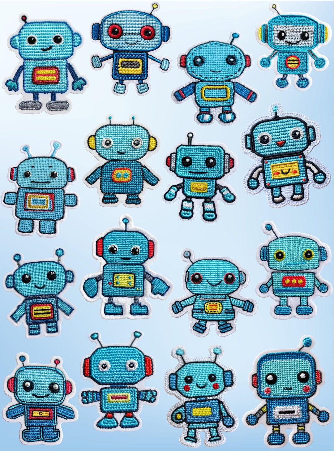 Crochet Robot Die Cut Sticker Set Funny Sticker Laptop Sticker Water ...