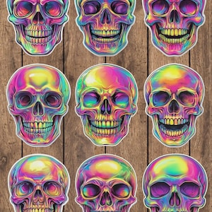 Shiny Skull Vinyl Die Cut Sticker Set | Funny Sticker | Laptop Sticker ...