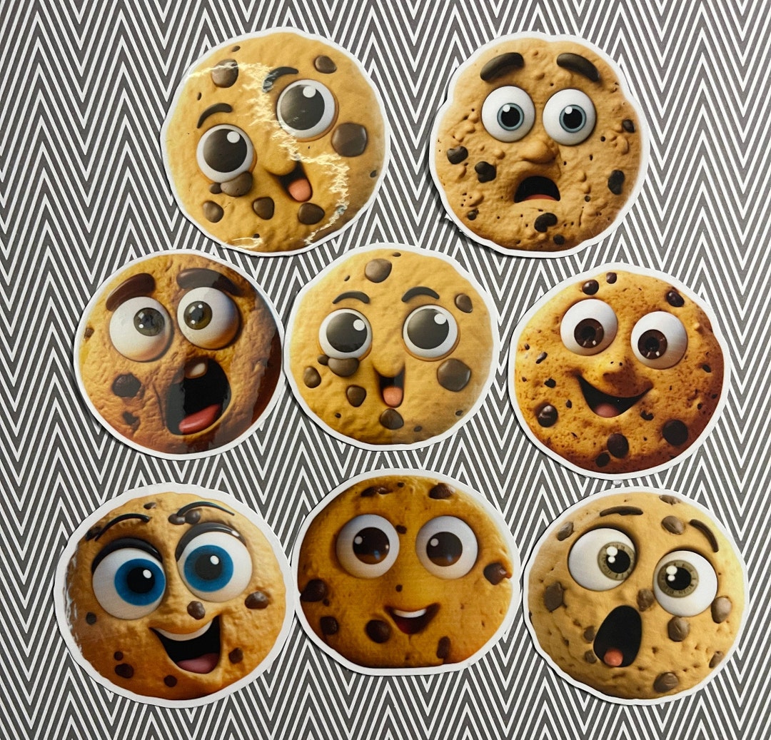 Funny Face Cookie Sticker Set | Funny Sticker | Laptop Sticker | Water ...