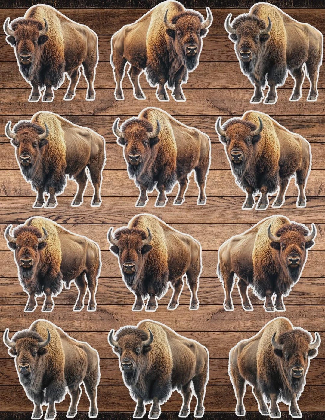 Bison Die Cut Sticker Set | Funny Sticker | Laptop Sticker | Water ...