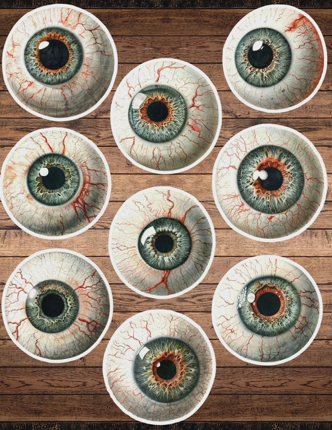 Creepy Eyeball Vinyl Sticker Set | Waterproof Laptop Stickers - Etsy