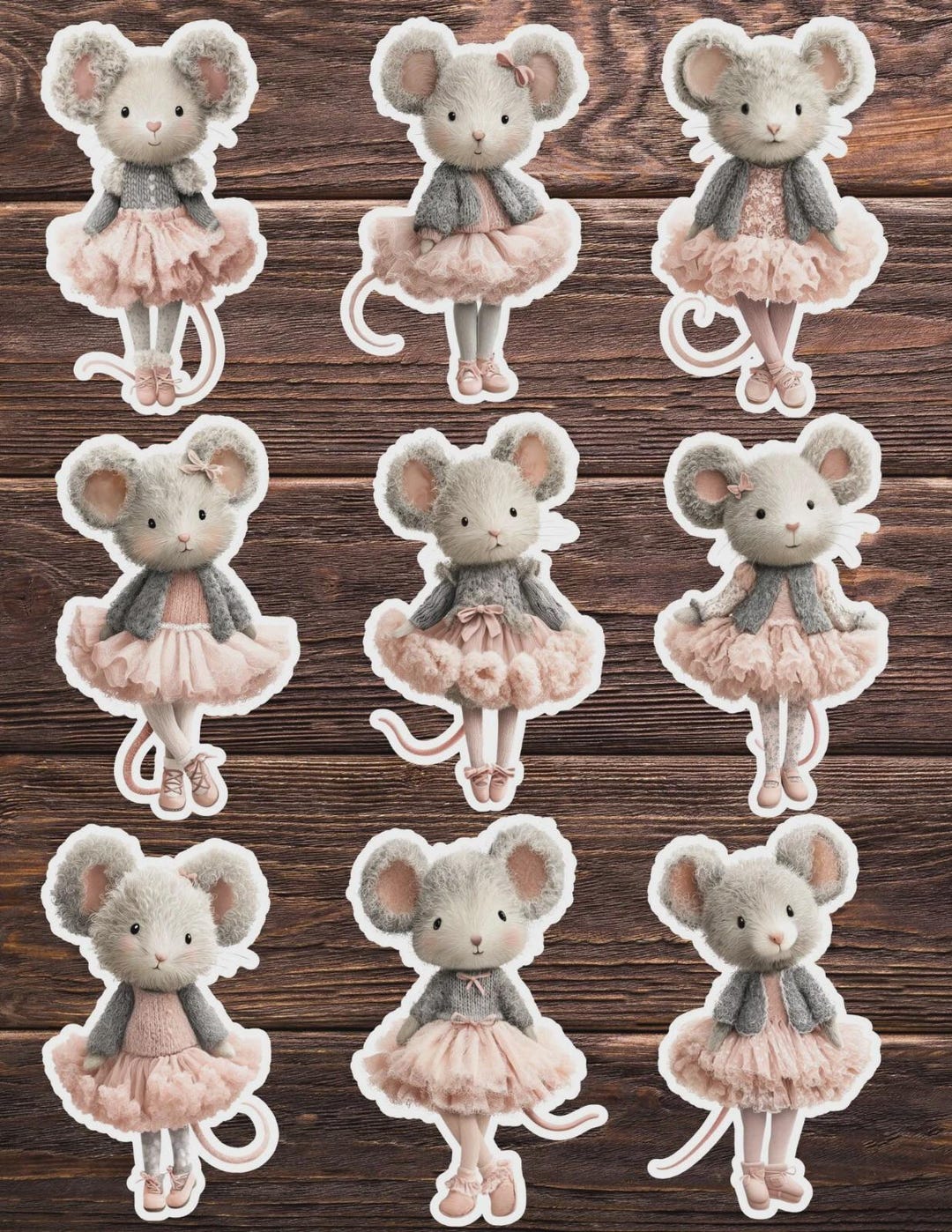 Cute Little Mouse Die Cut Vinyl Sticker Set – for Notebook, Laptop ...
