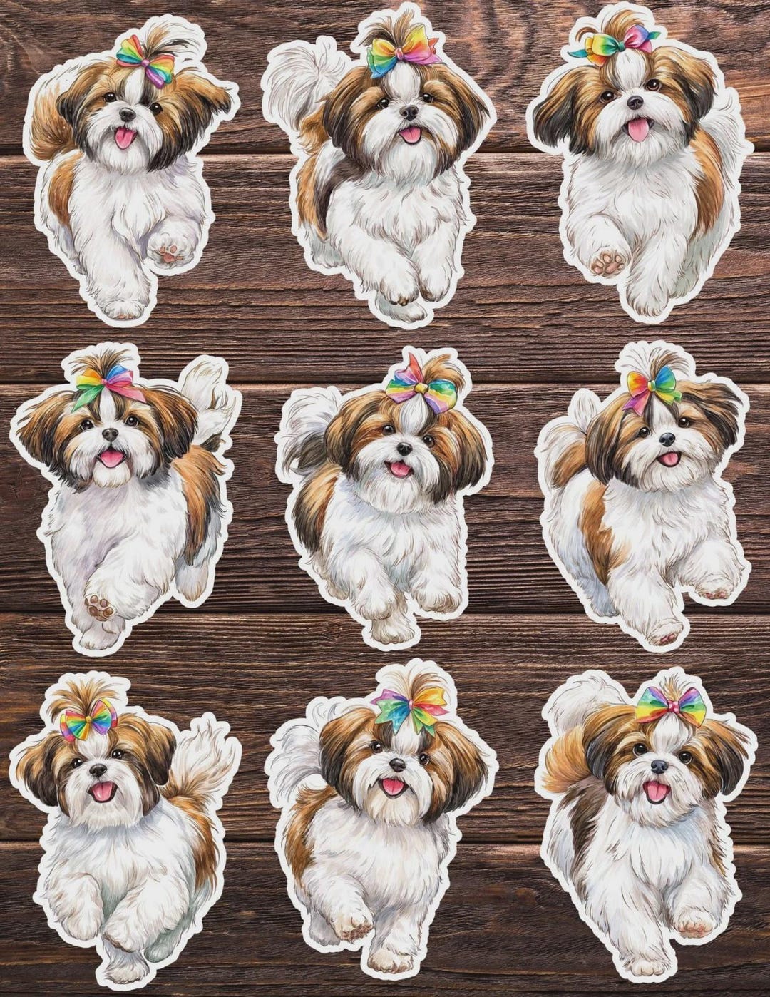 Shih Tzu Dog Vinyl Die Cut Sticker Set | Funny Sticker | Laptop Sticker ...