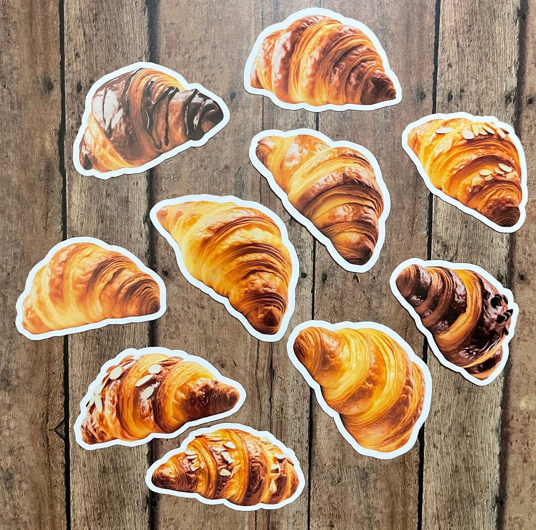 Croissant Die Cut Sticker Set | Funny Sticker | Laptop Sticker | Water ...