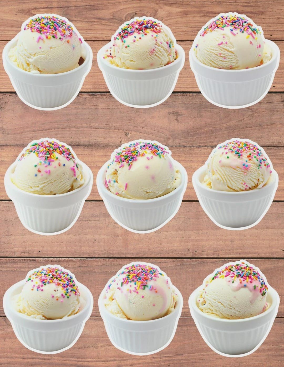 Vanilla Ice Cream Sprinkle Vinyl Die Cut Sticker Set | Funny Sticker ...