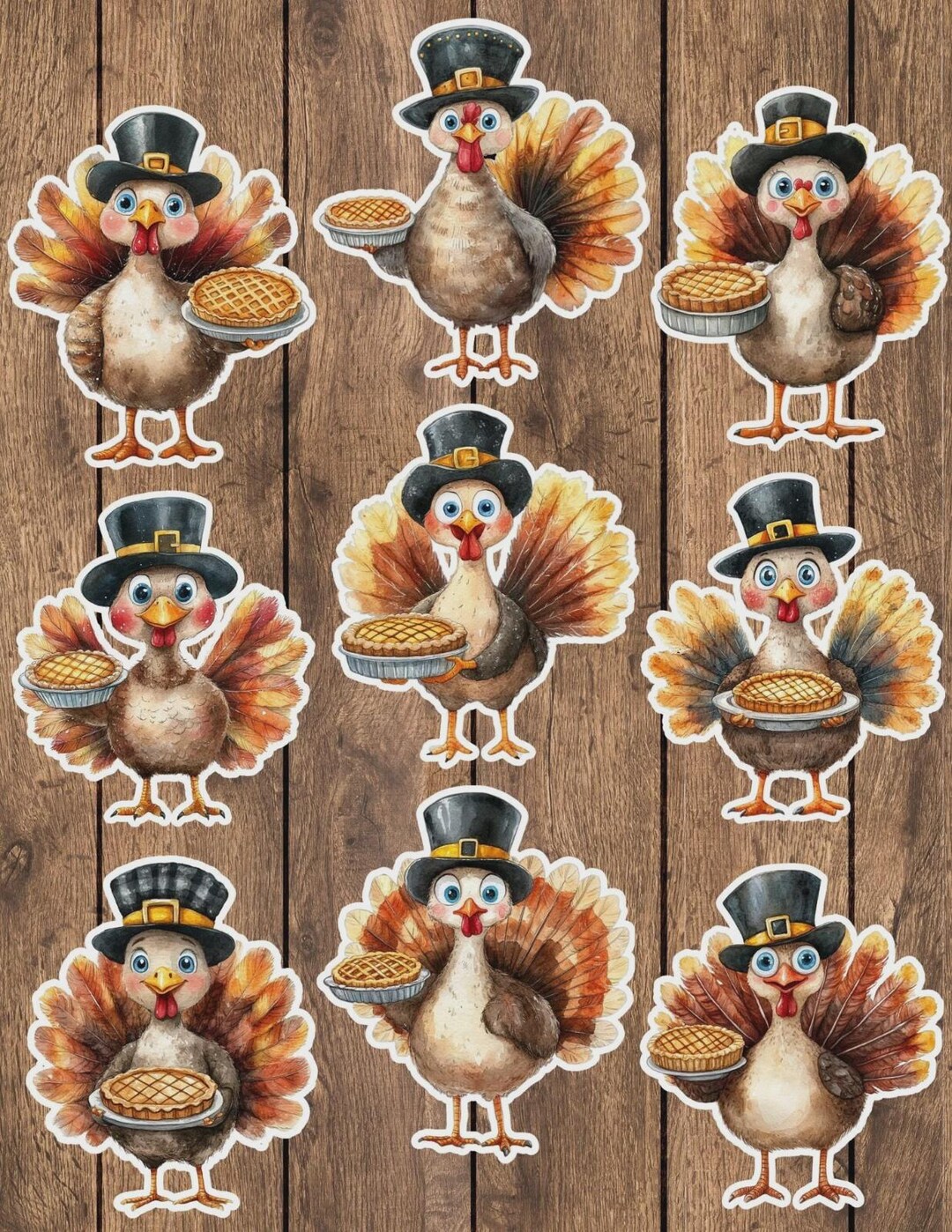 Turkey Thanksgiving Vinyl Die Cut Sticker Set | Funny Sticker | Laptop ...