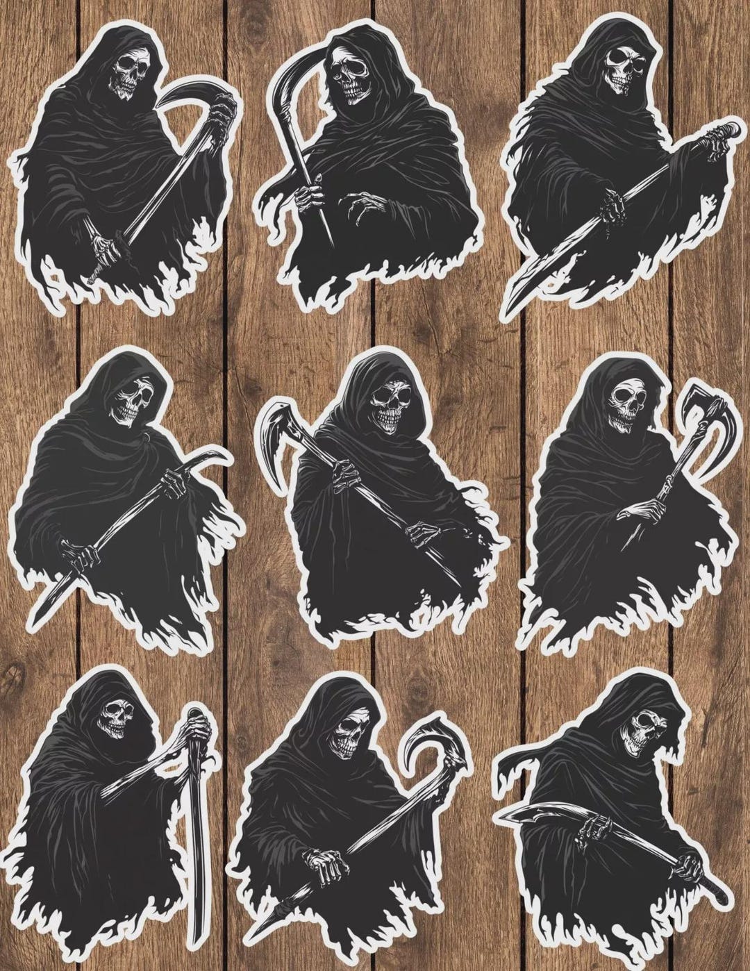 Grim Reaper Vinyl Die Cut Sticker Set | Funny Sticker | Laptop Sticker ...