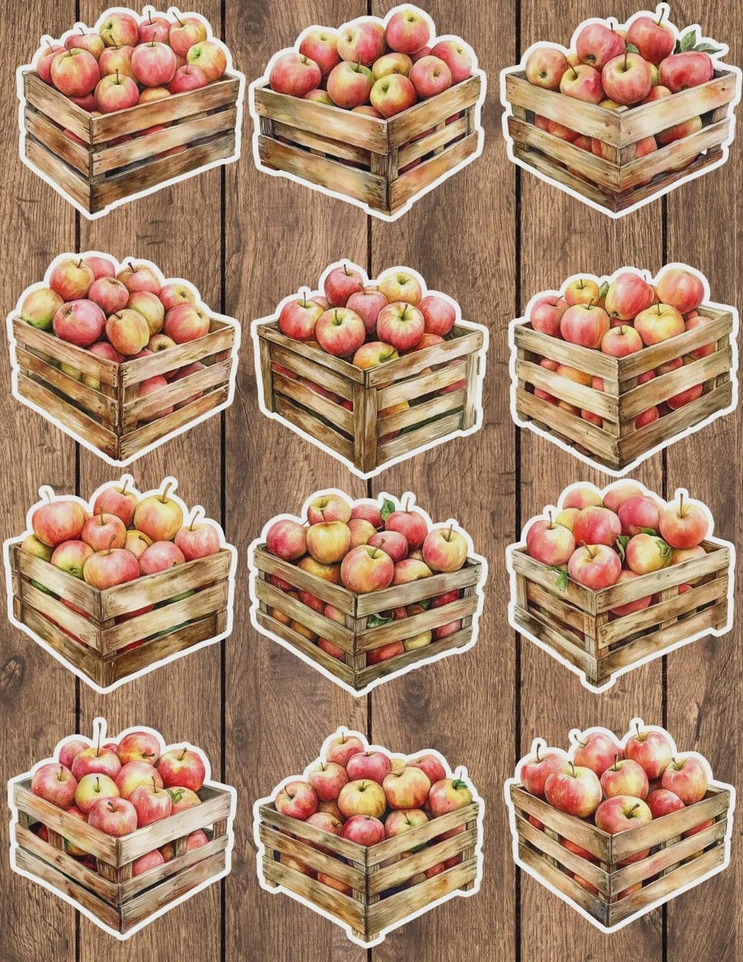 Apple Crate Die Cut Vinyl Stickers Set | Funny Sticker | Laptop Sticker ...