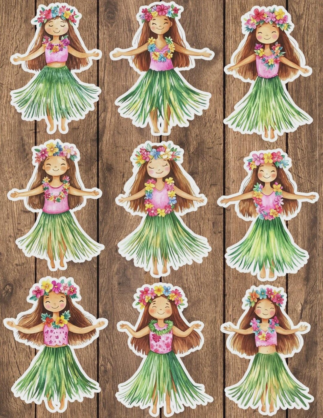 Hula Girl Die Cut Vinyl Sticker Set | Funny Sticker | Laptop Sticker ...