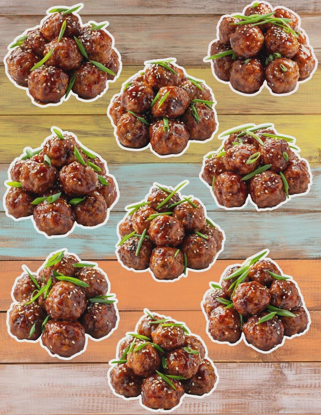Teriyaki Meatballs Die Cut Vinyl Sticker Set | Funny Sticker | Laptop ...