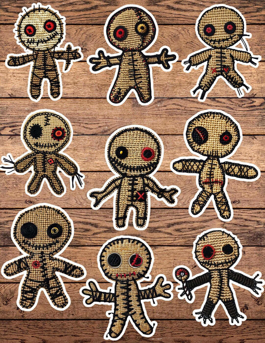 Cute Voodoo Doll Die Cut Vinyl Sticker Set – for Notebook, Laptop ...
