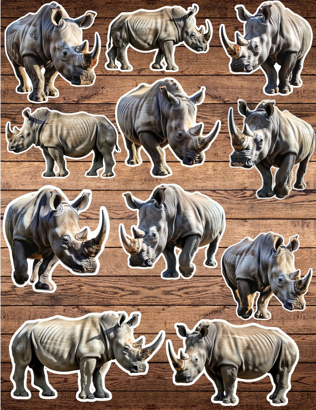 Rhino Die Cut Vinyl Sticker Set | Funny Sticker | Laptop Sticker ...