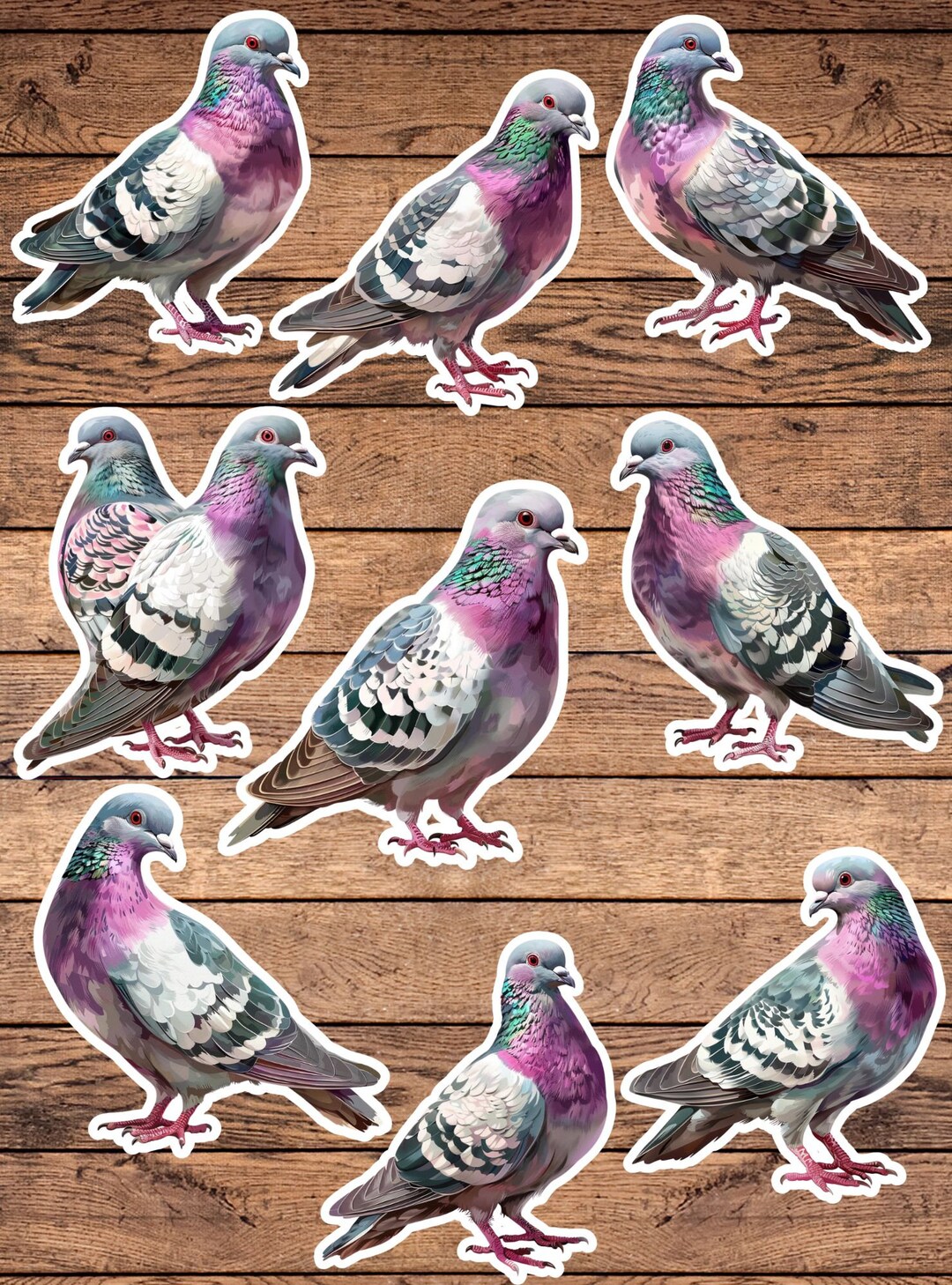 Pigeon Die Cut Sticker Set | Funny Sticker | Laptop Sticker | Water ...