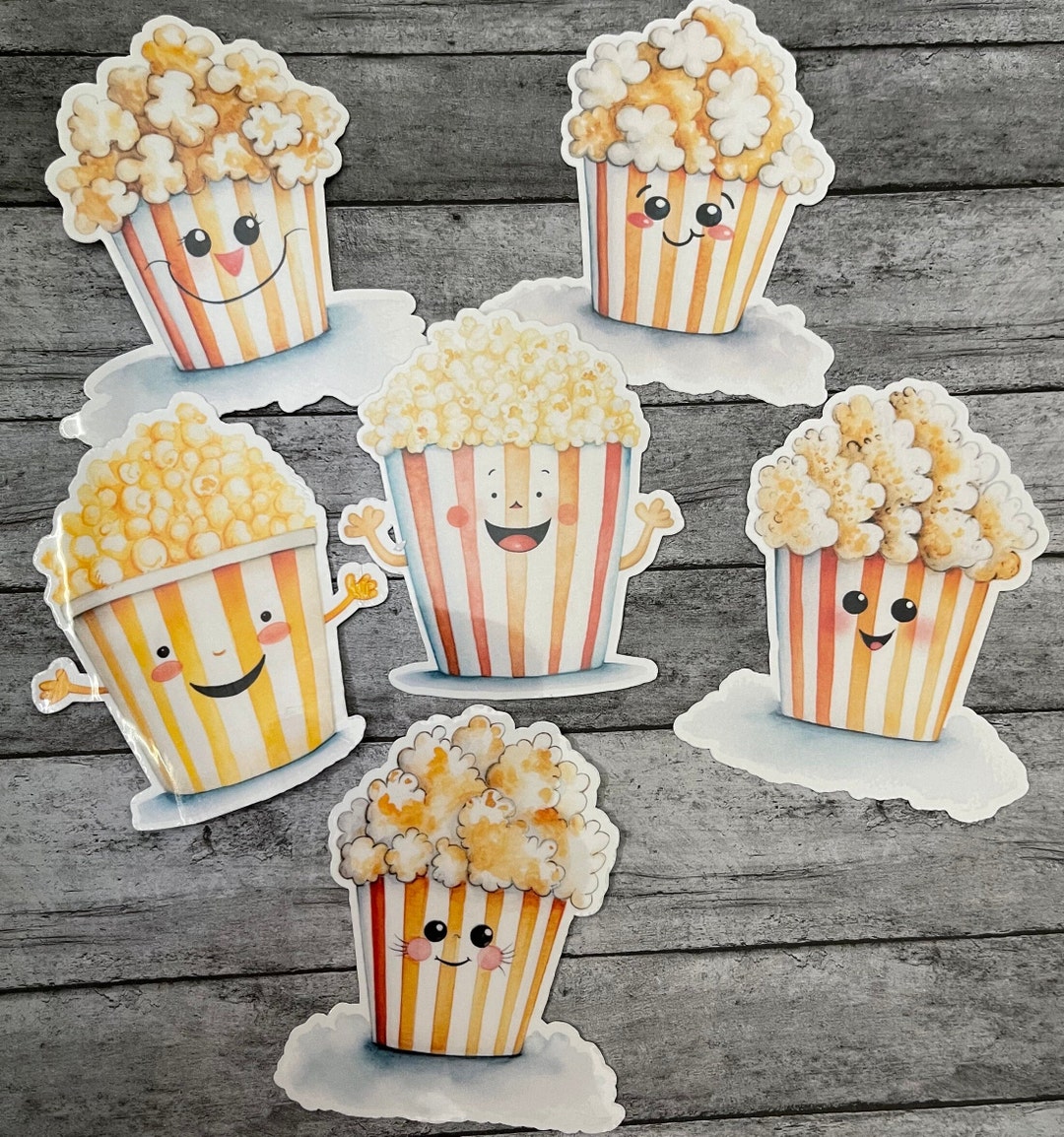 Happy Popcorn Sticker Set | Funny Sticker | Laptop Sticker | Water ...