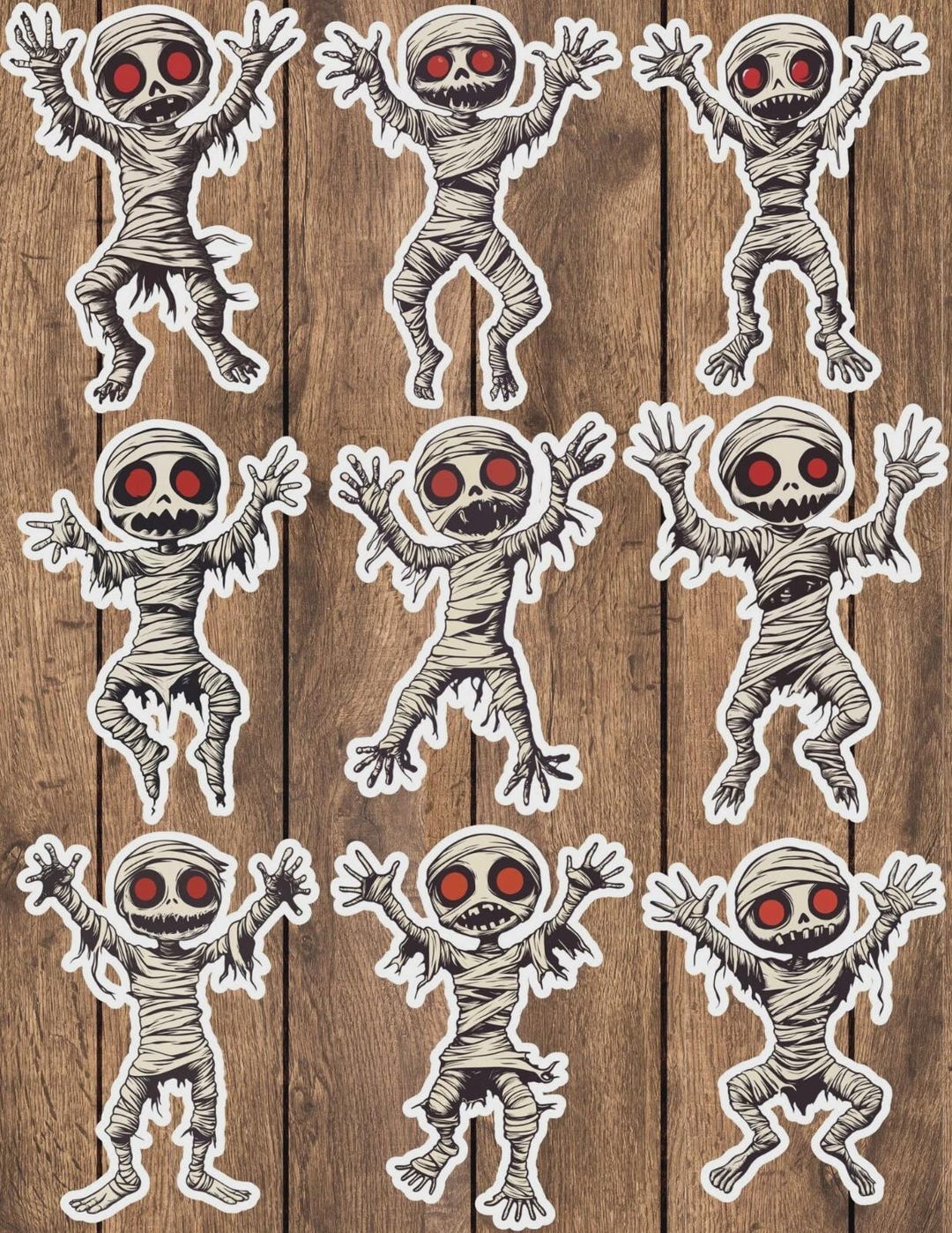 Halloween Mummy Vinyl Die Cut Sticker Set Sticker Laptop Sticker Water ...