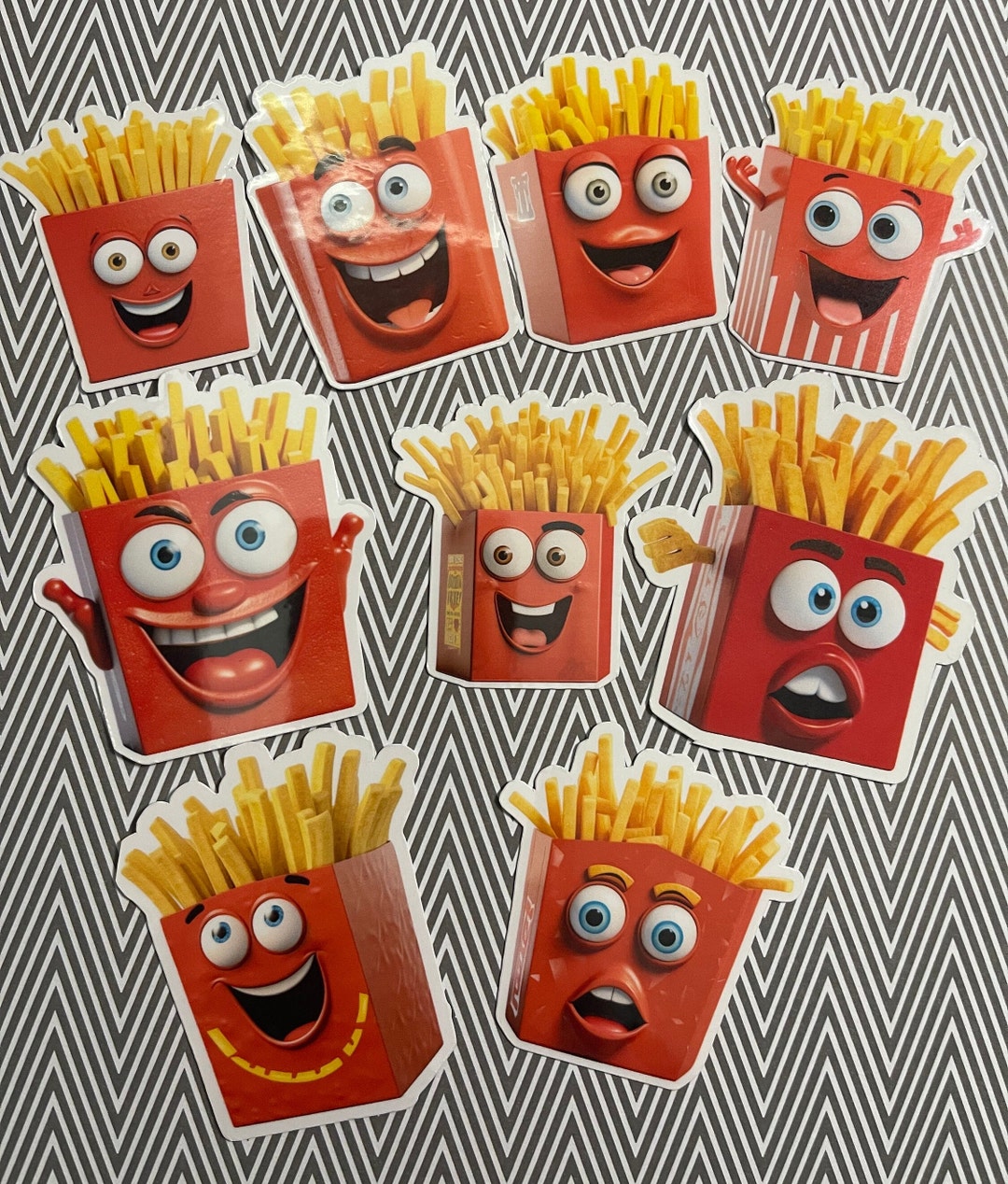 Funny Face French Fry Sticker Set | Funny Sticker | Laptop Sticker ...