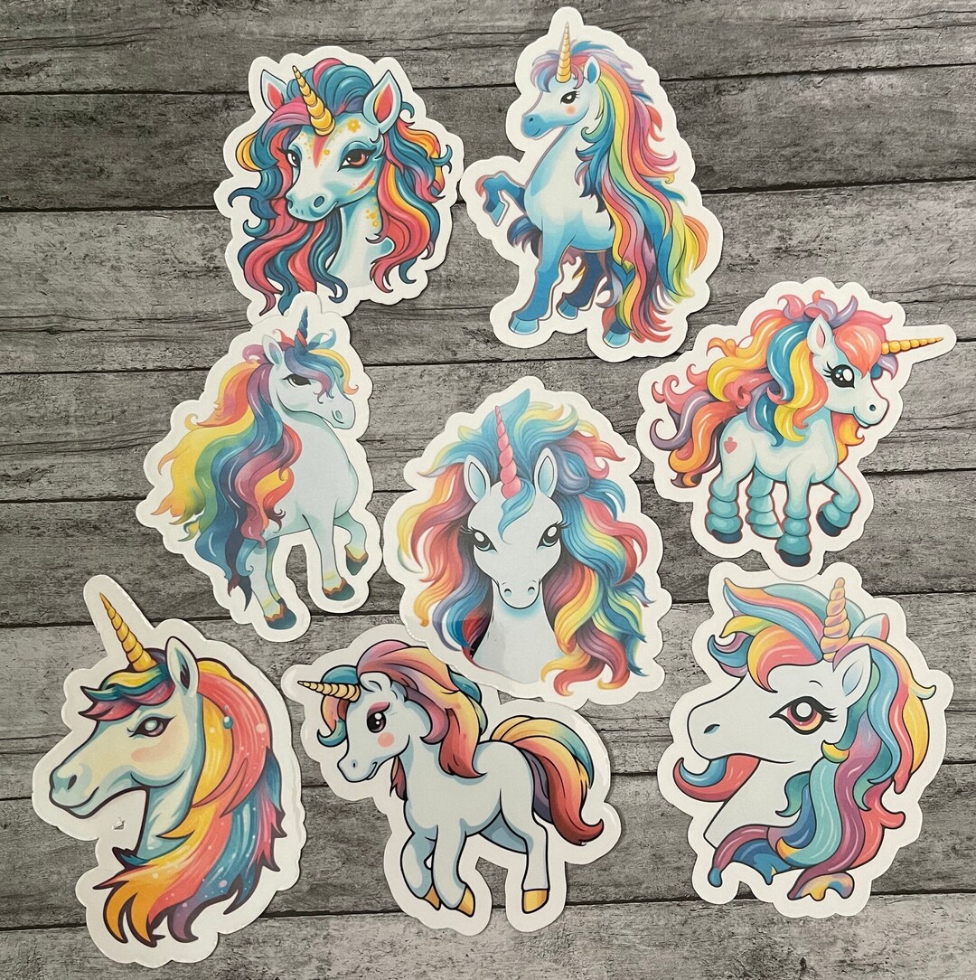 Rainbow Unicorn Sticker Set | Funny Sticker | Laptop Sticker | Water ...