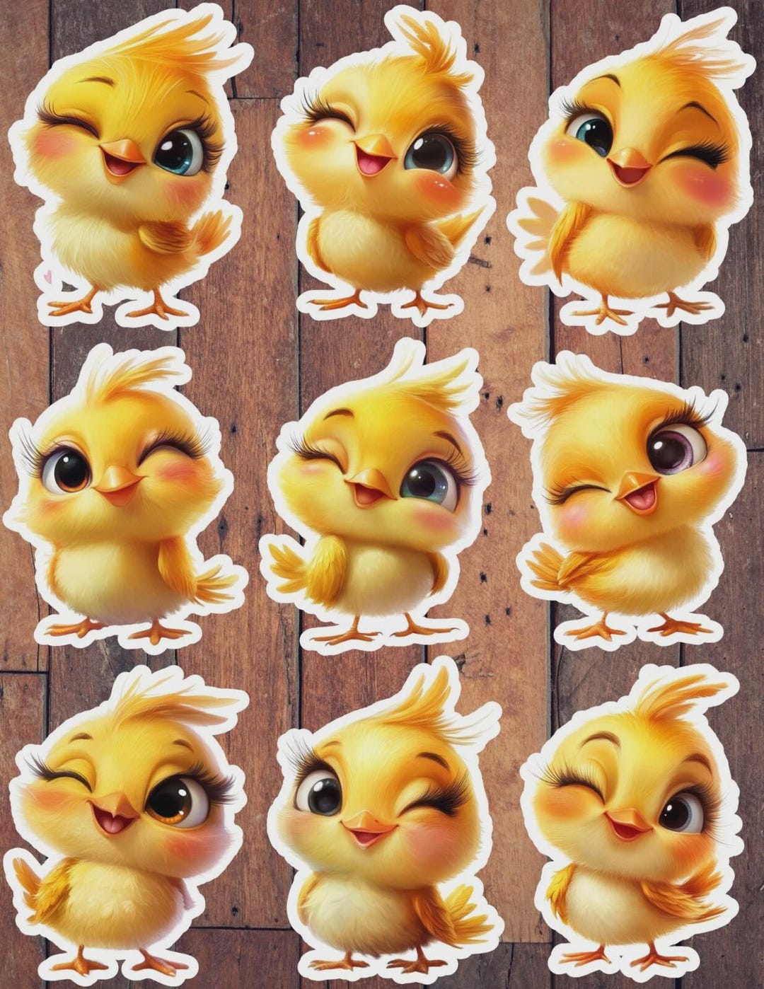 Cute Winking Chick Die Cut Vinyl Sticker Set – for Notebook, Laptop ...