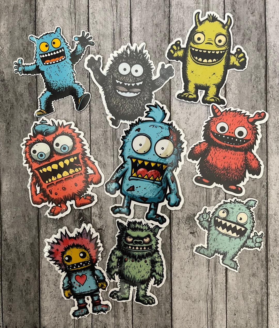 Cartoon Monster Sticker Set | Sticker | Laptop Sticker | Water Bottle ...