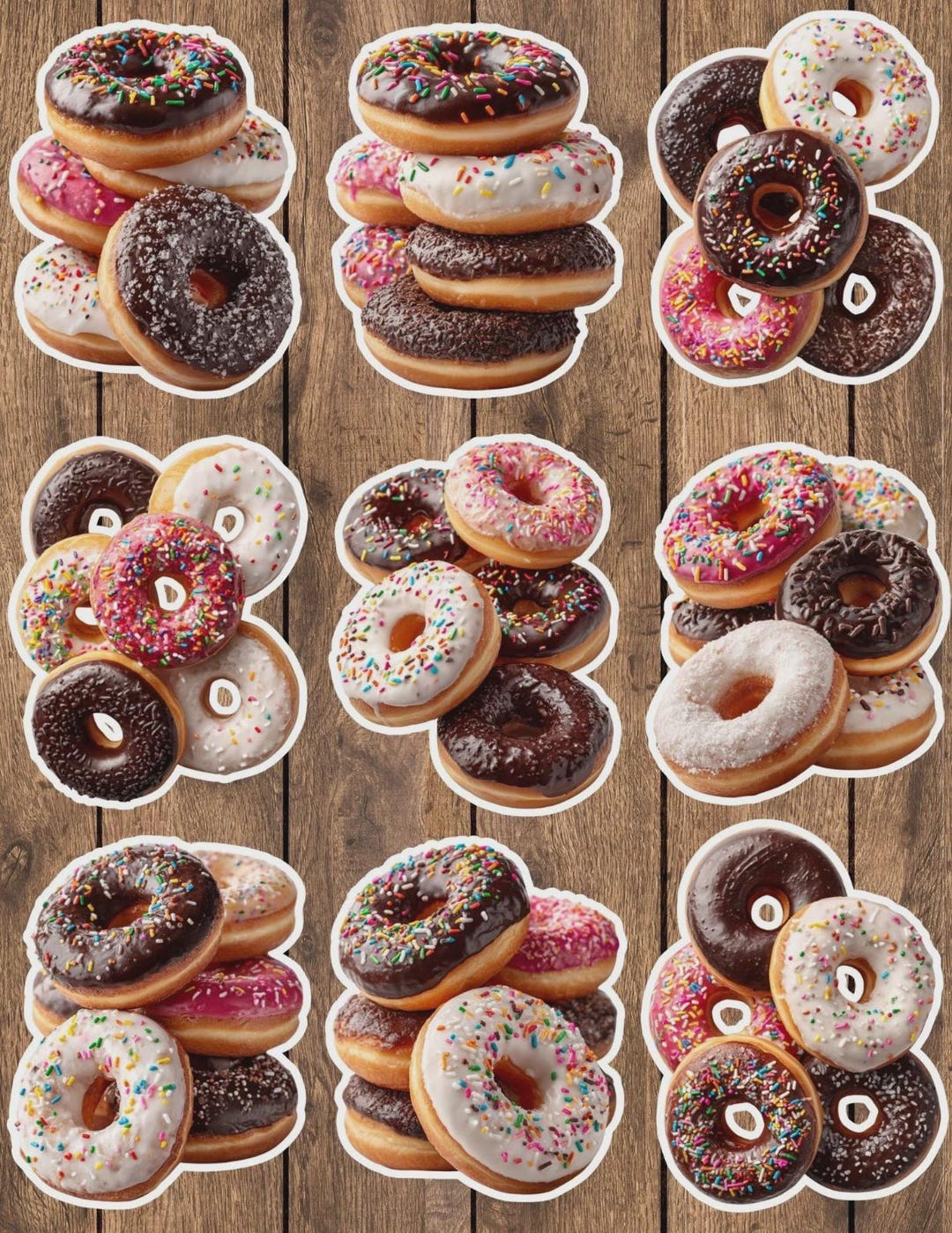 Pile of Donuts Cut Vinyl Sticker Set Funny Sticker Laptop Sticker Water ...
