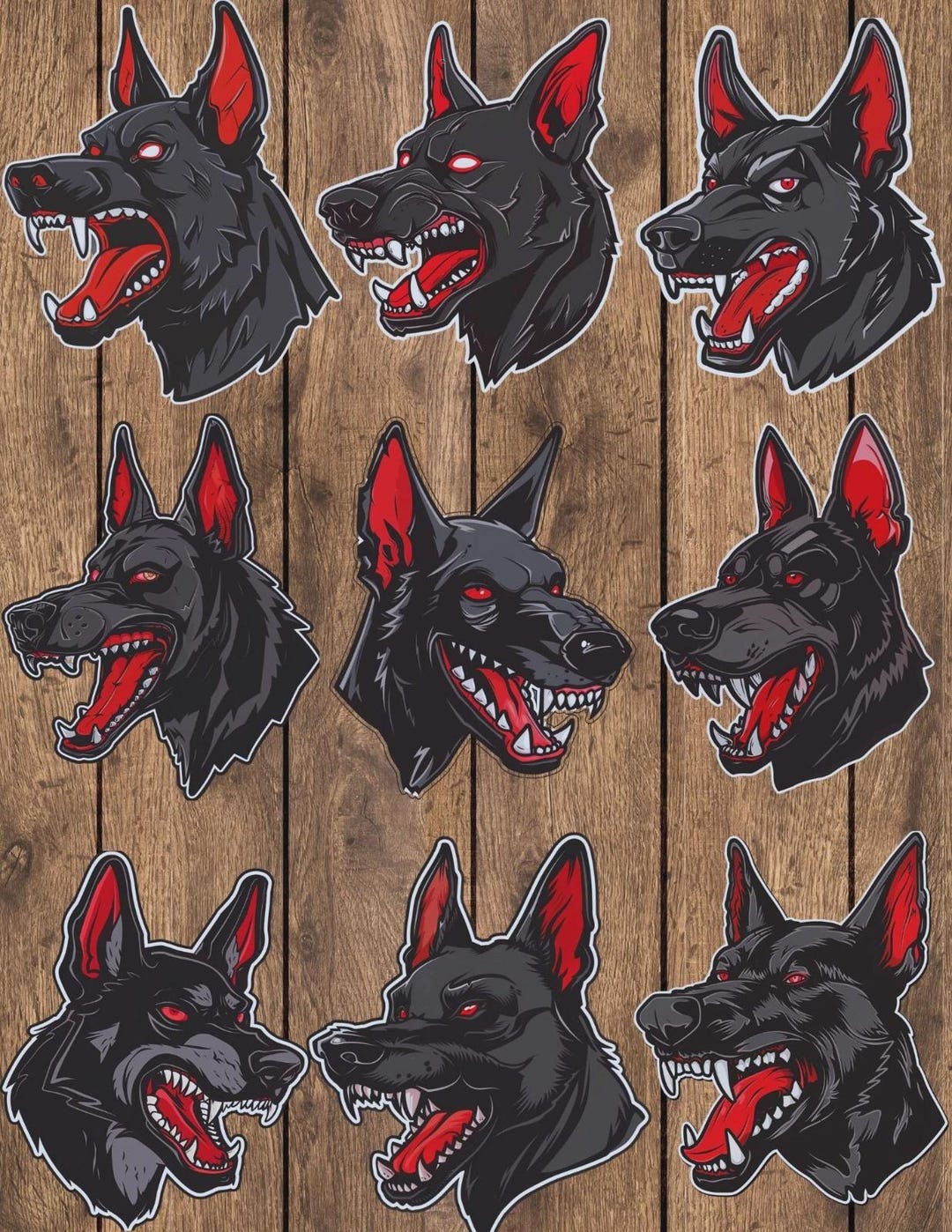 Angry Black Dog Die Cut Sticker Set | Funny Sticker | Laptop Sticker ...