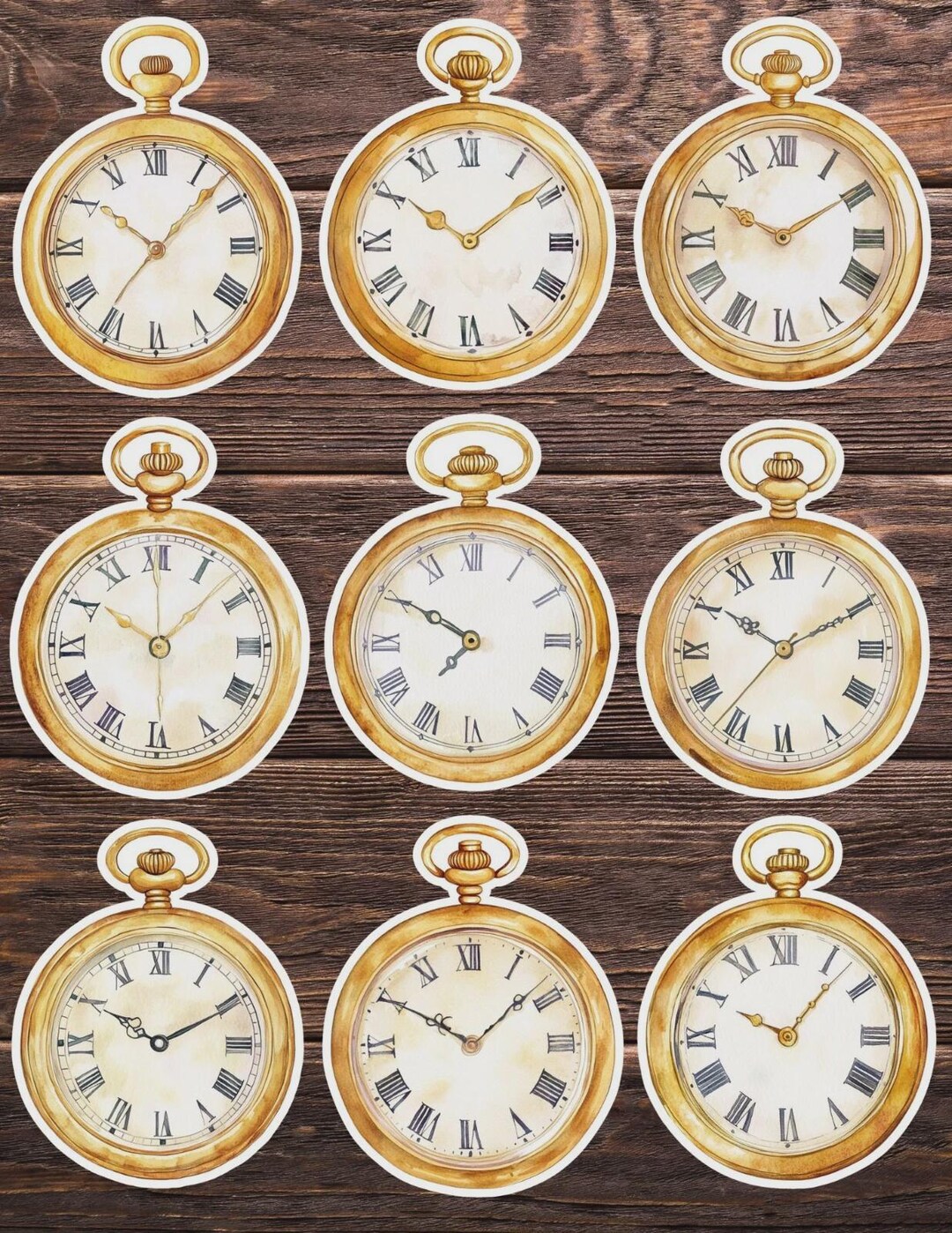 Pocket Watch Die Cut Vinyl Sticker Set – for Notebook, Laptop, Water ...