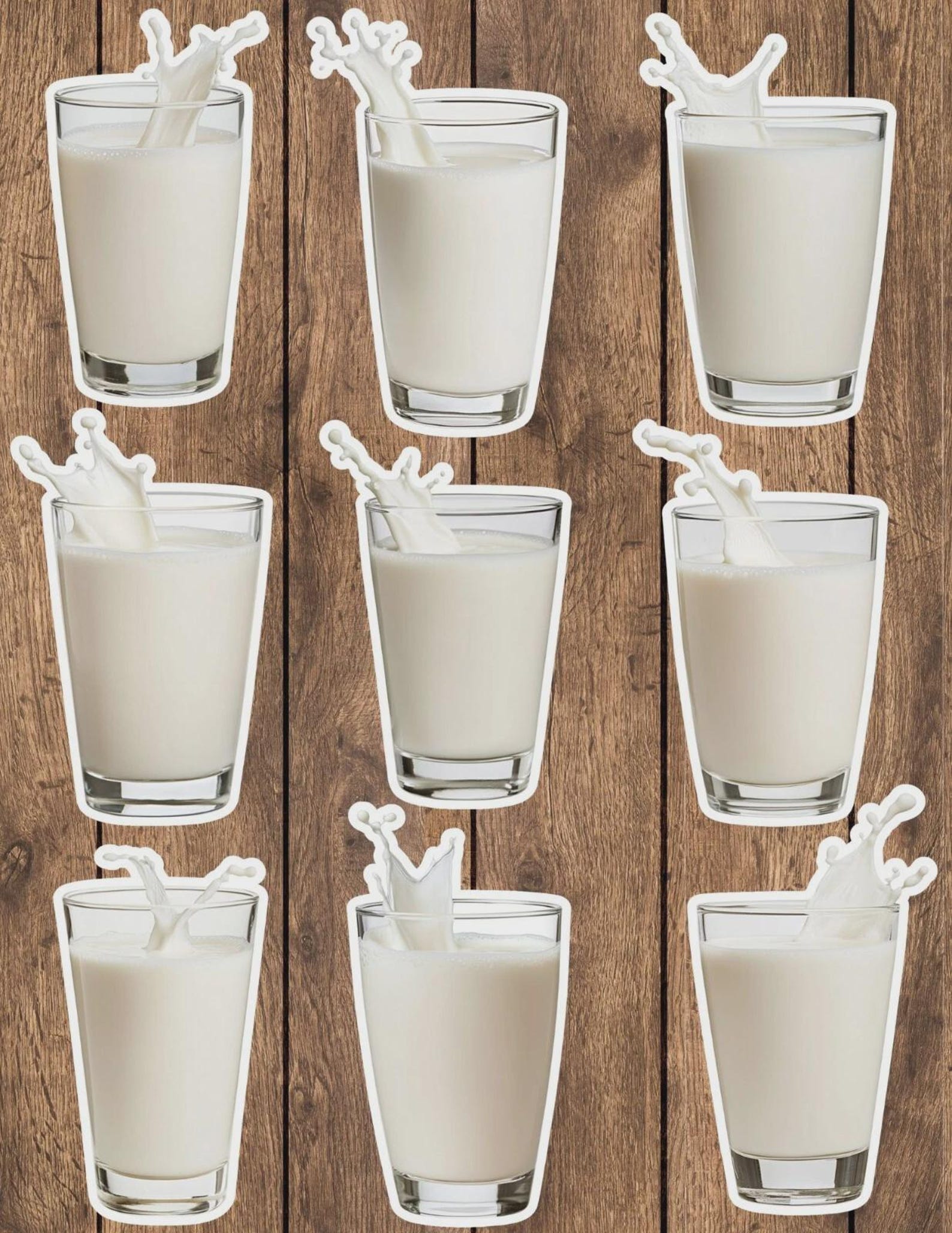 Glass of Milk Vinyl Die Cut Sticker Set | Funny Sticker | Laptop ...
