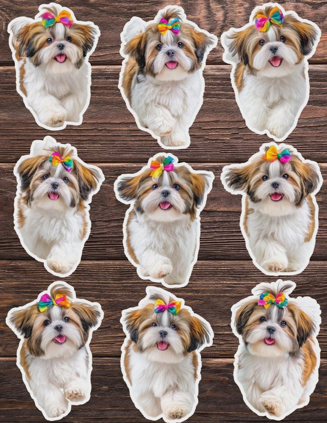 Shih Tzu Dog Die Cut Vinyl Sticker Set – for Notebook, Laptop, Water ...
