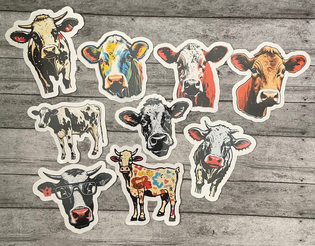 Funky Cows Sticker Set | Funny Sticker | Laptop Sticker | Water Bottle ...
