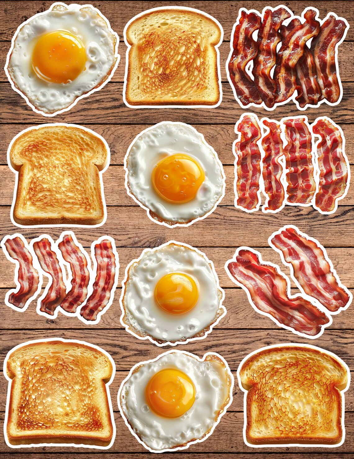 Breakfast Die Cut Sticker Set | Foodie Stickers, Laptop Decals - Etsy